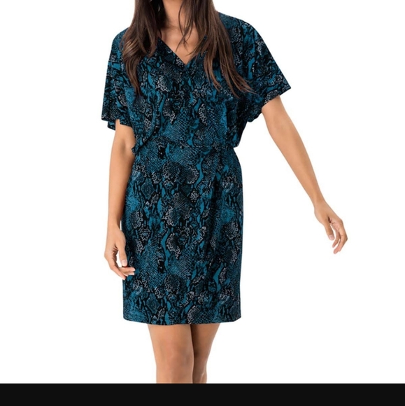 Leota | Dresses | Leota Snake Print Faux Wrap Dress | Poshmark